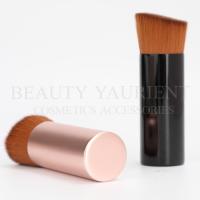 China Aluminum Base Flat Angled Foundation Brush Foundation Buffing Brush 6.8cm for sale