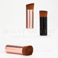 China Aluminum Base Flat Angled Foundation Brush Foundation Buffing Brush 6.8cm for sale