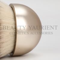 China Metal Plating Finishing Powder Makeup Brush Egg Shape Base Soft PBT Hair for sale