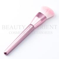 China Big Fiber Foundation Makeup Brush Pearl Pink Aluminum Ferrule 85g for sale