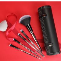 China PBT hair X Shape 5pcs Makeup Brush Set With Cosmetic Case Beauty Makeup Tools for sale