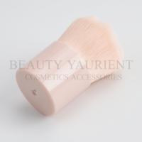 China Flower Hair Plastic Handle Fluffy Foundation Makeup Brush Flat 25mm Diameter for sale