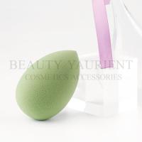 China ISO9001 Green Cosmetic Powder Puff Egg Shaped Makeup Sponge Latex Free for sale