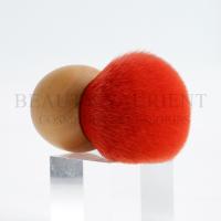 China Wooden Base Red Bamboo Kabuki Brush Round Kabuki Brush Eco Friendly for sale