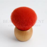 China Wooden Base Red Bamboo Kabuki Brush Round Kabuki Brush Eco Friendly for sale