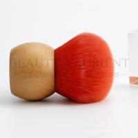 China Wooden Base Red Bamboo Kabuki Brush Round Kabuki Brush Eco Friendly for sale
