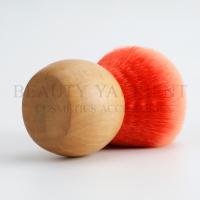 China Wooden Base Red Bamboo Kabuki Brush Round Kabuki Brush Eco Friendly for sale