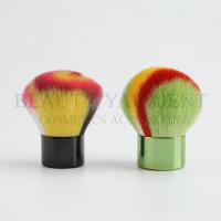 China Colourful Hair Kabuki Makeup Brush For Powder Aluminum Handle for sale