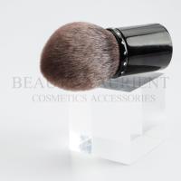 China ISO14001 Alminum Handle Kabuki Cosmetic Brush Dome Shaped Makeup Brush for sale