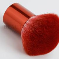 China Red Metalized Handle Kabuki Bronzer Brush Daily Makeup Tools High Performance for sale