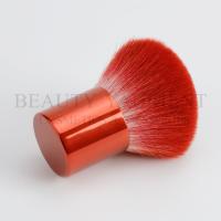 China Red Metalized Handle Kabuki Bronzer Brush Daily Makeup Tools High Performance for sale