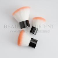 China Silkscreen Logo Synthetic Kabuki Blush Brush Angled Travel Kabuki Brush for sale