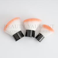 China Silkscreen Logo Synthetic Kabuki Blush Brush Angled Travel Kabuki Brush for sale