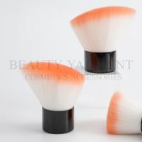 China Silkscreen Logo Synthetic Kabuki Blush Brush Angled Travel Kabuki Brush for sale