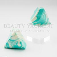 China Diamond Shape Green Face Makeup Puff Sponge Super Soft Latex Free for sale