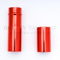 China Red Aluminium Tube Retractable Travel Makeup Brush 11cm For Base Makeup for sale