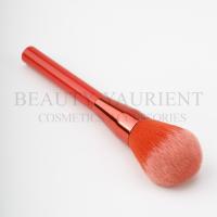 China Privated Logo PBT Synthetic Single Makeup Brush Shiny Red Ferrule for sale