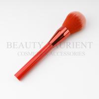 China Privated Logo PBT Synthetic Single Makeup Brush Shiny Red Ferrule for sale