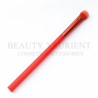 China ISO14000 Red Plastic Handle Round Eyeshadow Brush With 2tone Red And Light Red Tips for sale