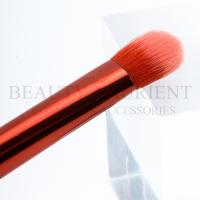 China ISO14000 Red Plastic Handle Round Eyeshadow Brush With 2tone Red And Light Red Tips for sale