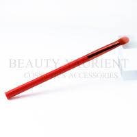 China ISO14000 Red Plastic Handle Round Eyeshadow Brush With 2tone Red And Light Red Tips for sale