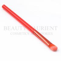 China ISO14000 Red Plastic Handle Round Eyeshadow Brush With 2tone Red And Light Red Tips for sale