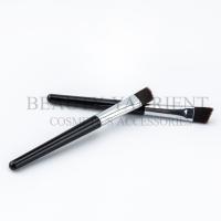 China Privated Logo Compact Makeup Brush Plastic Handle Angled Eyeliner Brush 15g for sale