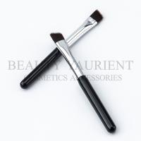 China Black PBT Synthetic Hair Small Angled Eyeliner Brush Aluminum Ferrule for sale