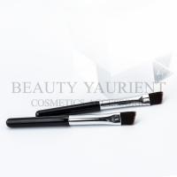China Black PBT Synthetic Hair Small Angled Eyeliner Brush Aluminum Ferrule for sale