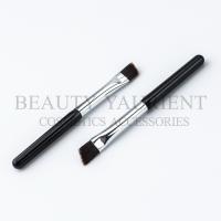 China Black PBT Synthetic Hair Small Angled Eyeliner Brush Aluminum Ferrule for sale