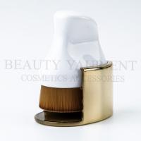 China Patented Iron Foundation Brush , Straight Flat Short PBT Synthetic Foundation Brush for sale
