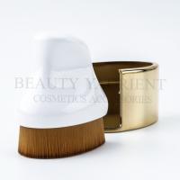 China Patented Iron Foundation Brush , Straight Flat Short PBT Synthetic Foundation Brush for sale