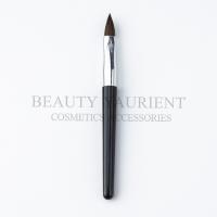 China Silver Ferrule Mini Compact Lip Brush 6cm Round Pointed Lip Makeup Brush for sale