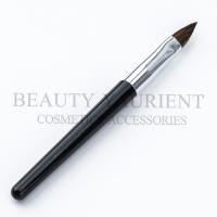China Silver Ferrule Mini Compact Lip Brush 6cm Round Pointed Lip Makeup Brush for sale