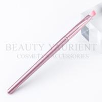 China Single Ended Eyebrow Makeup Brush Angled Flat Shape Hot Stamping Printing for sale