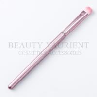 China Sandblasting Pink Ferrule Eyeshadow Smudge Brush Multifunction Eyes Makeup Brush for sale