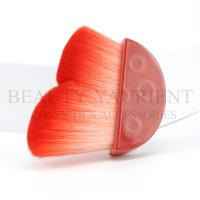 China Half Moon Shaped 2tone Blush Powder Brush Mini Makeup Brush High End for sale