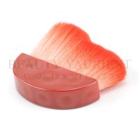 China Half Moon Shaped 2tone Blush Powder Brush Mini Makeup Brush High End for sale