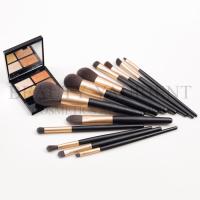 China OEM ODM Multifunction Makeup Brush Set 12pcs With Black Wooden Handle for sale