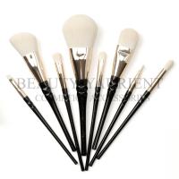 China Cheek  Full Face Makeup Brush Set 8pcs Fish Scale Shaped Aluminum Ferrule for sale