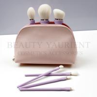China Purple PBT Synthetic Hair 7Piece Face Makeup Brush Set For Blending Highlighter for sale