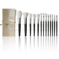 China 13pcs Private Label Makeup Brushes Set With Chromeplate Brass Into Cosmetic Bag for sale