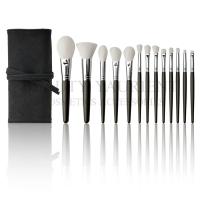 China 13pcs Private Label Makeup Brushes Set With Chromeplate Brass Into Cosmetic Bag for sale