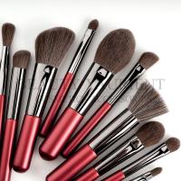 China ISO9001 Premium Private Label Red Handle Face Makeup Brush Set 13.6cm Length for sale