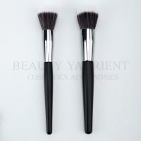 China Face Makeup Tools Cruelty Free Wooden Handle Synthetic Hair High Quality Custom Makeup Stippling Brushes for sale