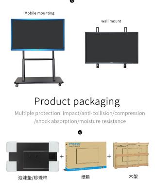 China FVASEE 86 Inch 4K Interactive Whiteboard Smart Touch Flat Panel for Business School Meeting for sale