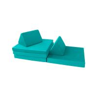 China OPEN-ENDED PLAY 6 PIECE VELVET FABRIC MODULAR SOFA WITH PROTECTIVE LINER for sale