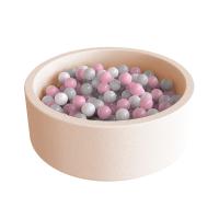 China 75*30cm Foam Ball Pit Pink Machine Washable Cover Foam Ball Pond for sale