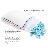 China Shredded Cube Shape Gel Memory Foam Pillow 60*40cm With Washable Bamboo Cover for sale