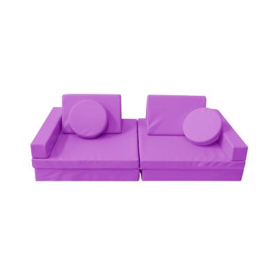 China Toddler To Teen Playscape Couch 10PCS Micro-Suede Half Cylinder Playroom Sofa for sale